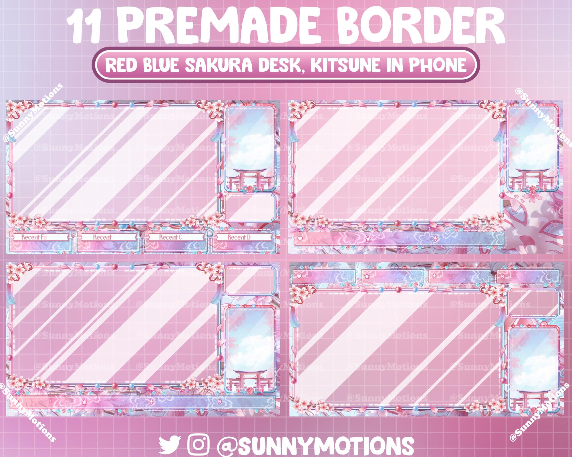 ANIMATED Stream Package: Aesthetic Lo-fi Red Blue Spring Sakura Phone ...