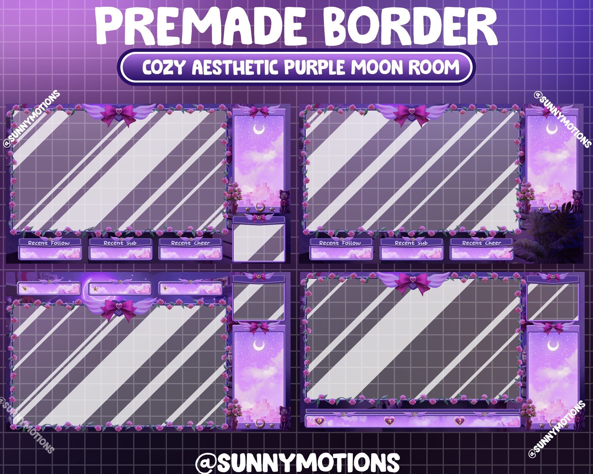 ANIMATED Twitch Overlay Stream Package: Lo-fi Vibe Aesthetic Plant Room ...