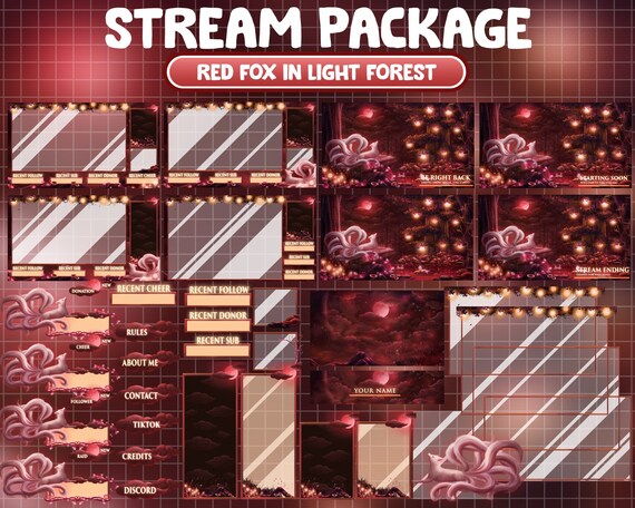 FULL ANIMATED Twitch Stream Package / Red Spirit Nine Tailed | Etsy