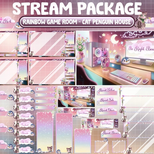 FULL ANIMATED Retro Lofi Desk Twitch Stream Package Overlay / - Etsy
