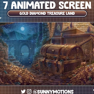 7 Animated Piles of Gold Diamond Treasure Chest Twitch Screen Overlay ...
