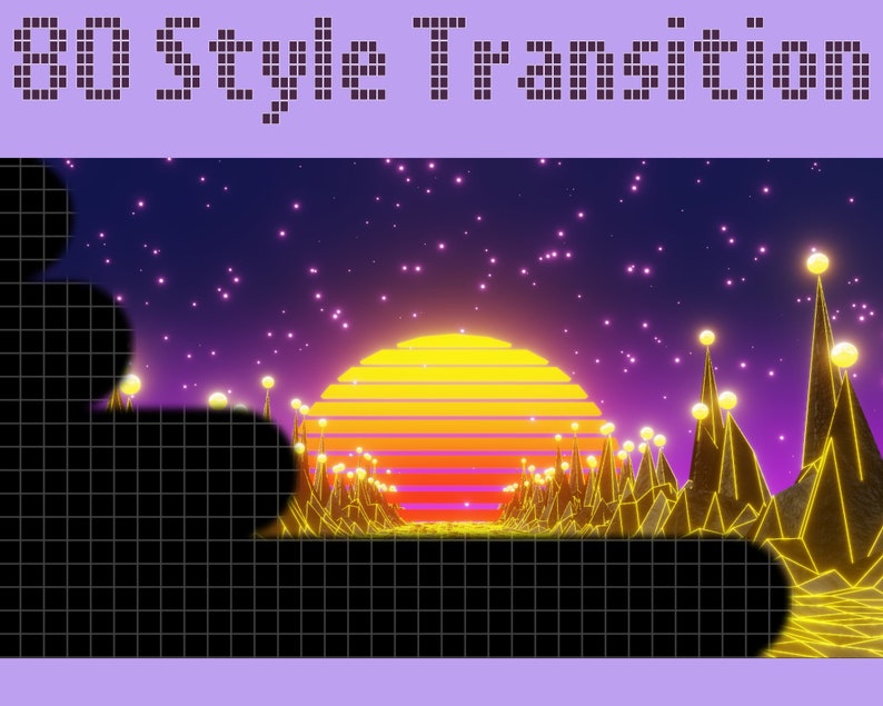 2x Twitch 80's Style Background Stinger Transition / Neon Blue Stinger ...