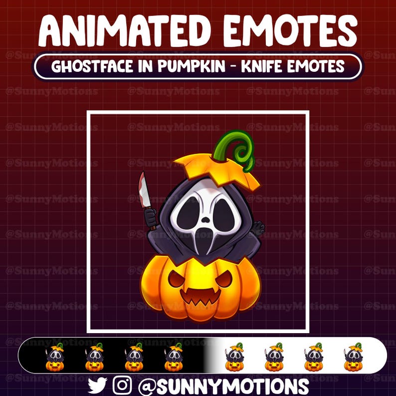 Animated Twitch Emotes: Scary Ghostie Face in Pumpkin, Kawaii Ghostface ...