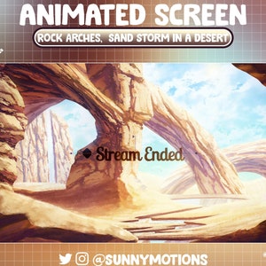 ANIMATED Stream Package: Aesthetic Sand Storm in Desert Oasis Landscape ...