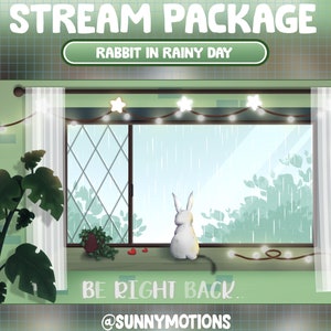 FULL ANIMATED Twitch Stream Package / Cute Dark Dreamy Rabbit - Etsy