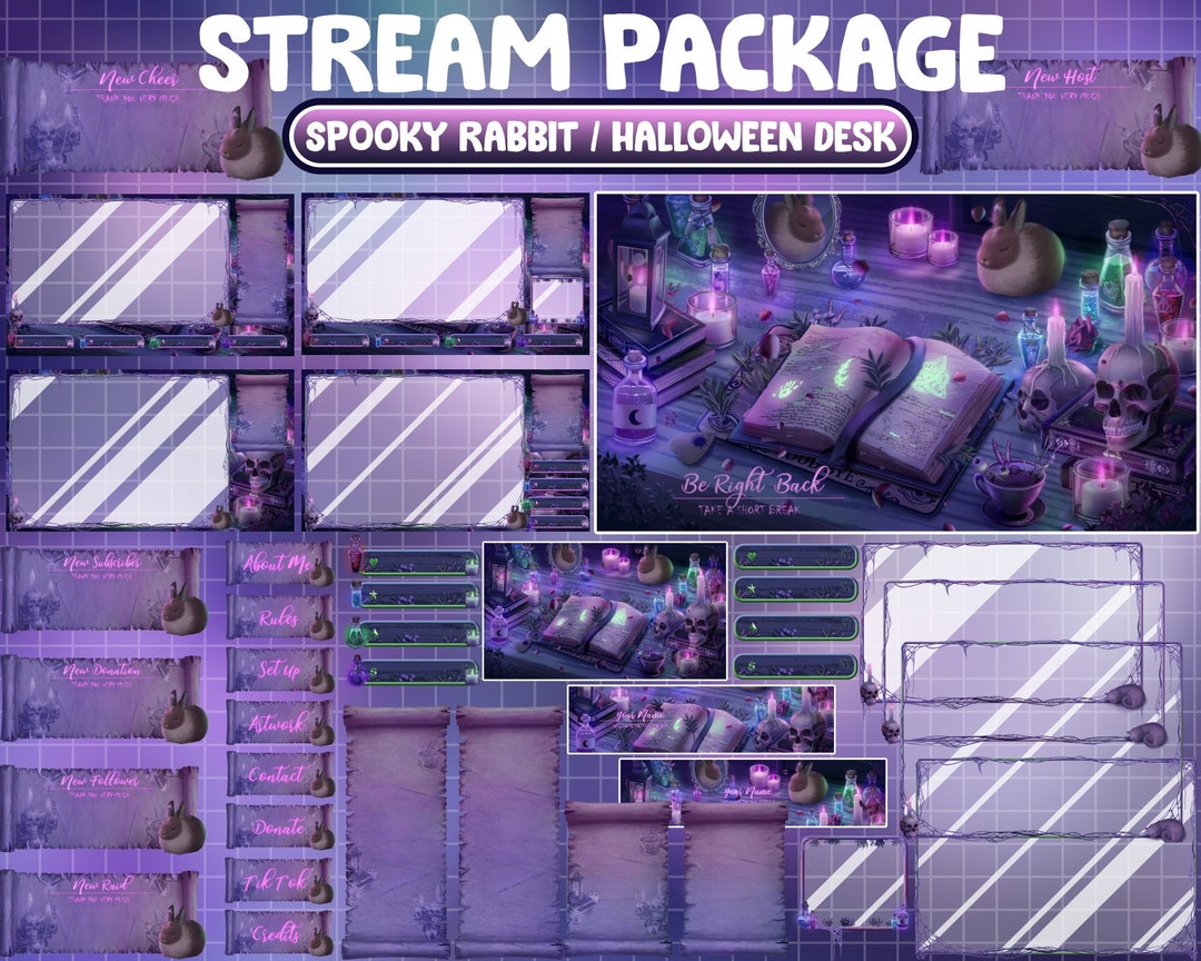 Animated Twitch Stream Package Overlay: Halloween Spooky Rabbit / Eye ...