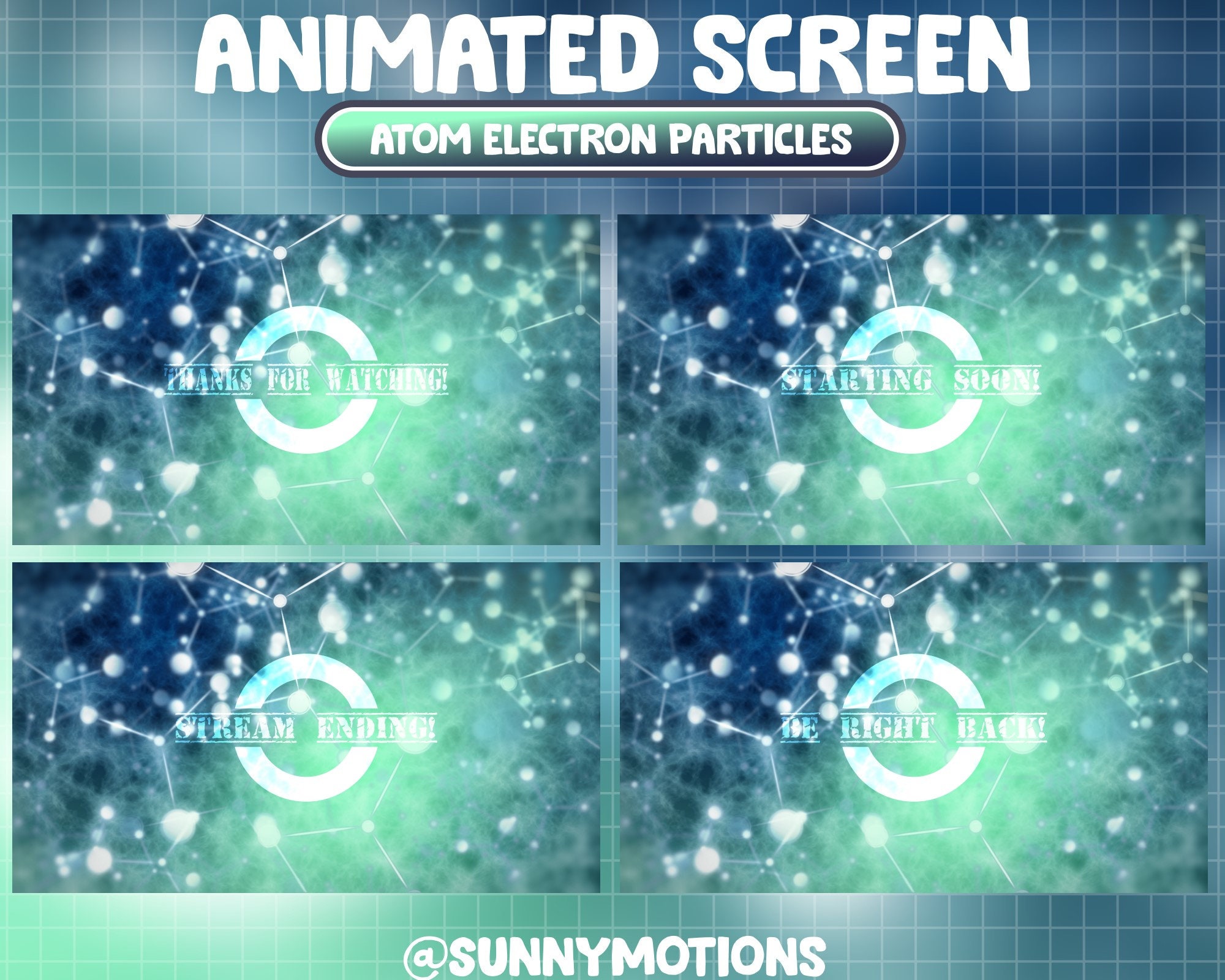 FULL ANIMATED Twitch Stream Package / Atomic Electron Particles / Atom ...