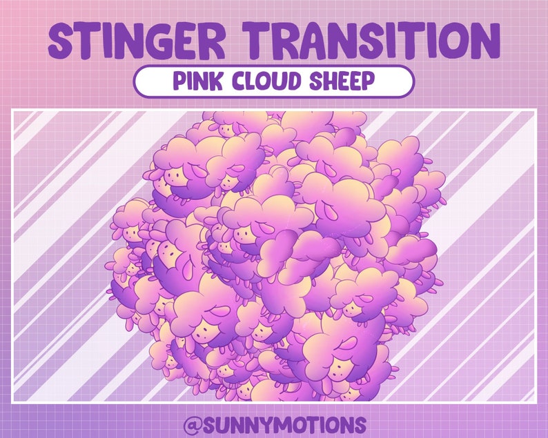 Animated Twitch Stream Stinger Transition / Cute Pink Purple - Etsy