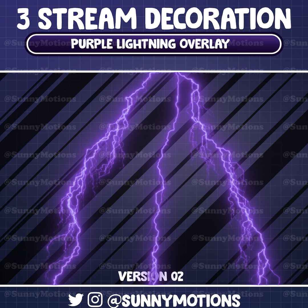 Animated Stream Decoration: Aesthetic Spooky Purple Lightning Twitch ...