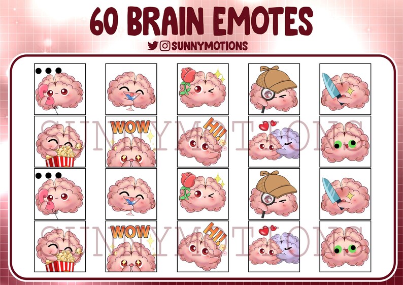 60 Cute Big Brain Twitch Emotes, Discord, Streamer, Smooth Brain Emoji ...