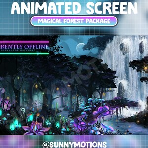 ANIMATED Twitch Spirit Forest Stream Screen / Moon Light Forest Design ...