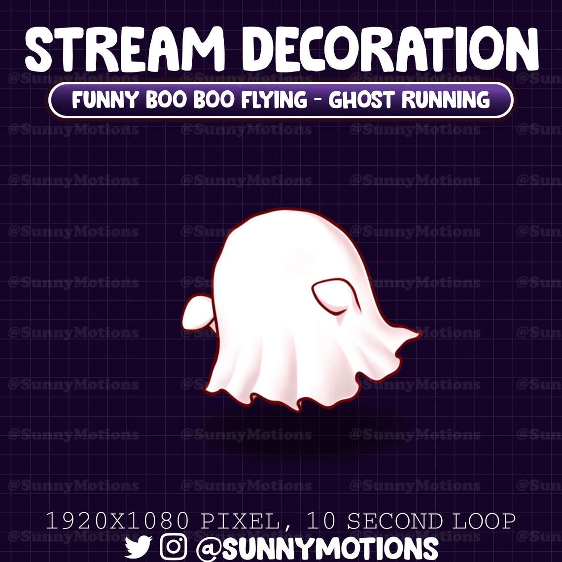 Animated Stream Decoration: Aesthetic Spooky Ghost Flying Twitch ...