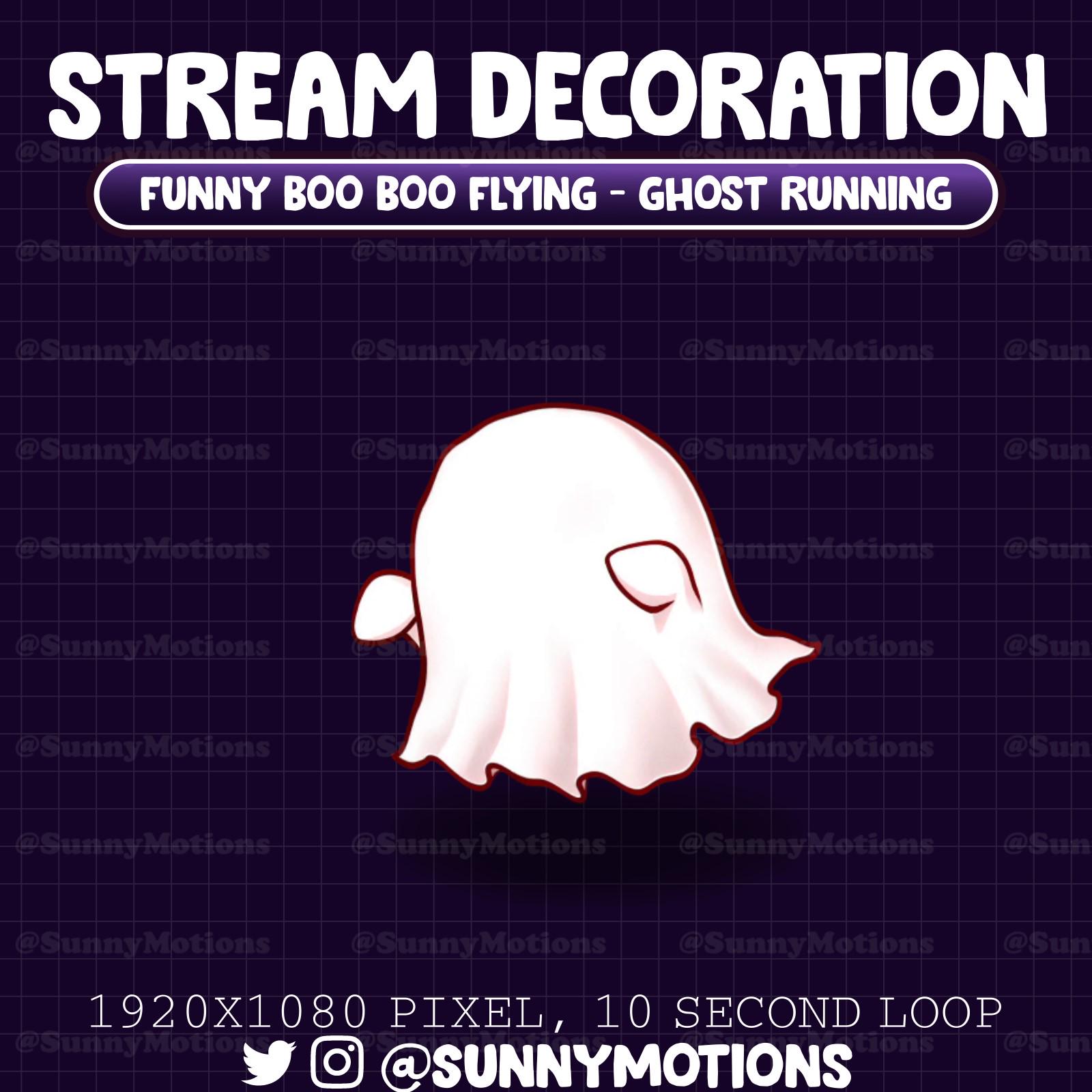 Animated Stream Decoration: Aesthetic Spooky Ghost Flying Twitch ...