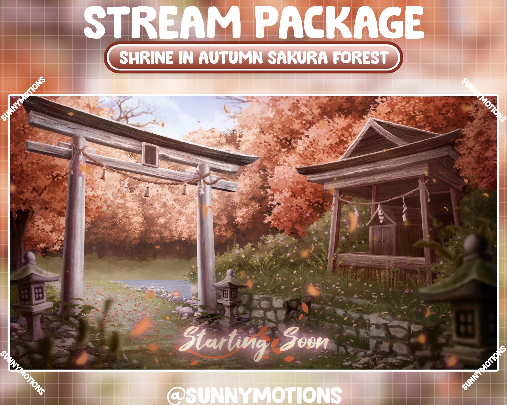 Animated Twitch Stream Package Overlay / Shrine Day in Fall Season ...