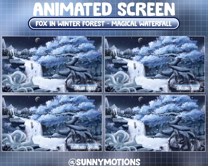 ANIMATED Twitch Stream Overlay Package / Magical Waterfall in - Etsy