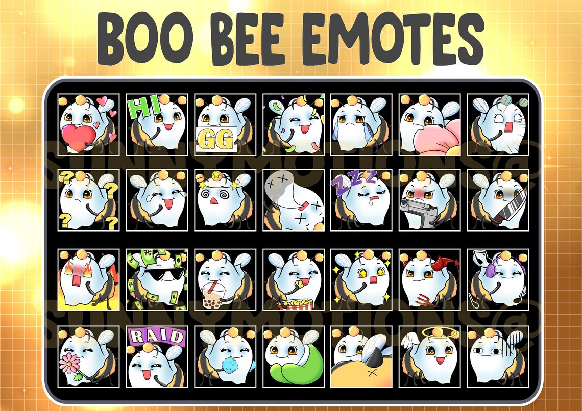Cute Kawaii Honey Boo Bee Twitch Discord Emotes / Animal Emoji - Etsy UK
