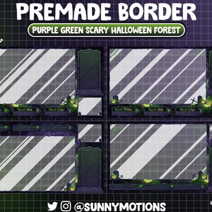 ANIMATED Twitch Overlay Stream Package: Purple Green Scary Spookiest ...