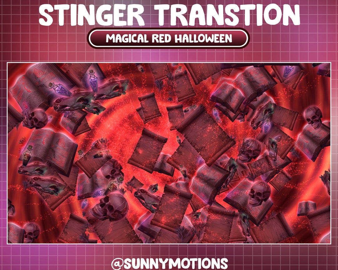 Animated Stream Stinger Transition: Red Witch Gothic, Magical Book ...