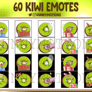 60 Cute Kiwi Fruit Twitch Emotes, Discord Streamer, Kawai Kiwis Slice ...