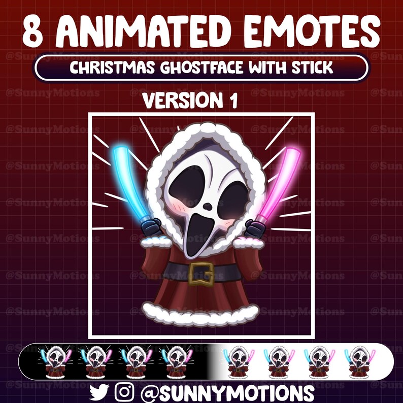 Animated Twitch Emotes: Scary Ghostie Face Light Stick, Kawaii ...