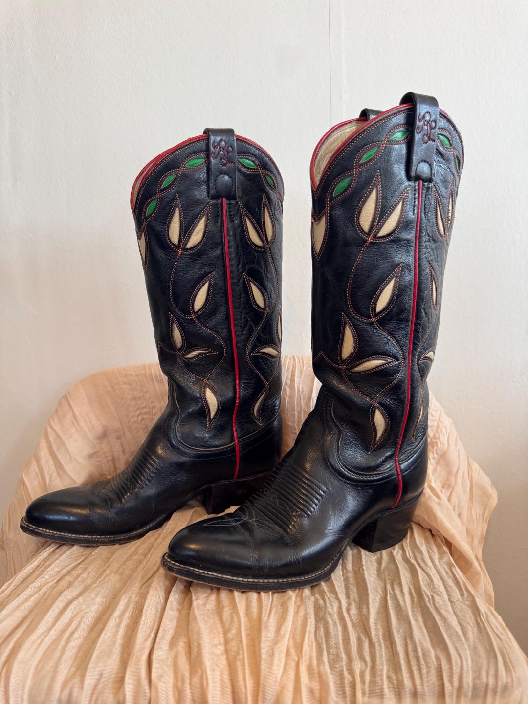Vintage Ralph Lauren Selene Floral Western Boots - Etsy