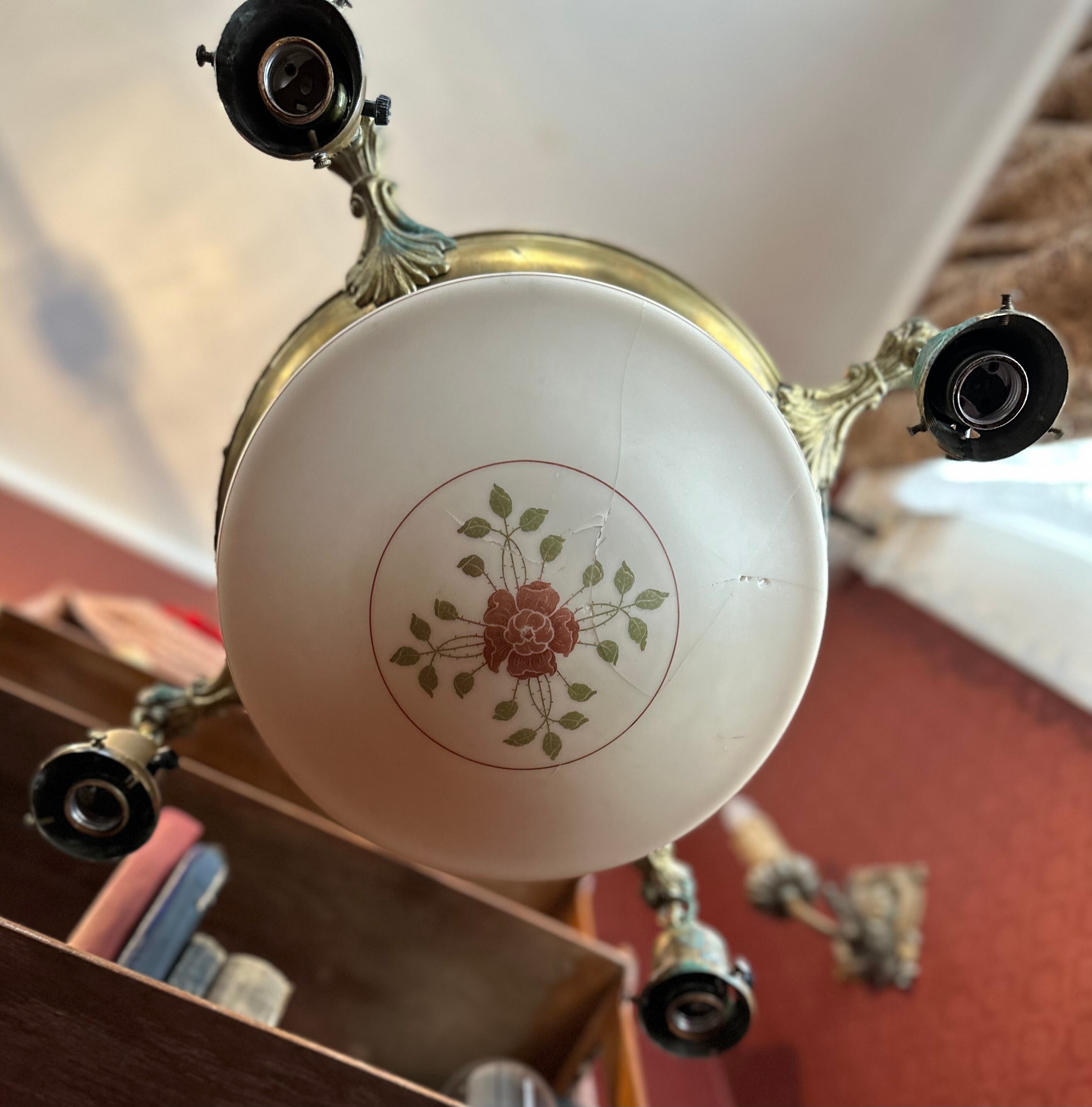 Antique 5 Bulb Pan Light Fixture - Etsy