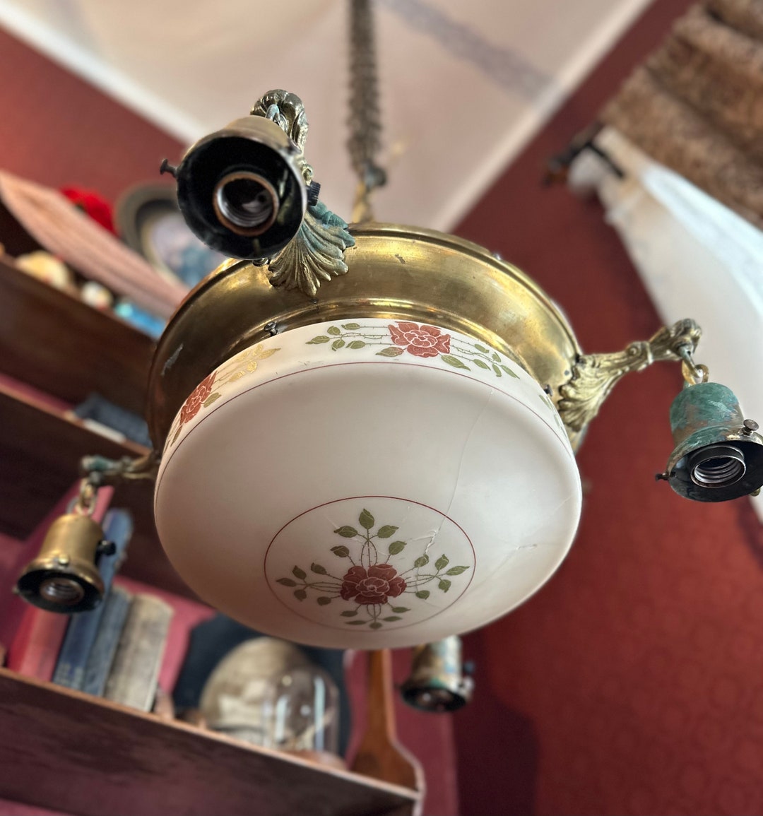 Antique 5 Bulb Pan Light Fixture - Etsy