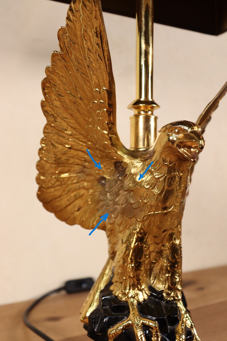 Hollywood Regency Federal Style Eagle Lamp by Dekundt , Belgium 1970's ...