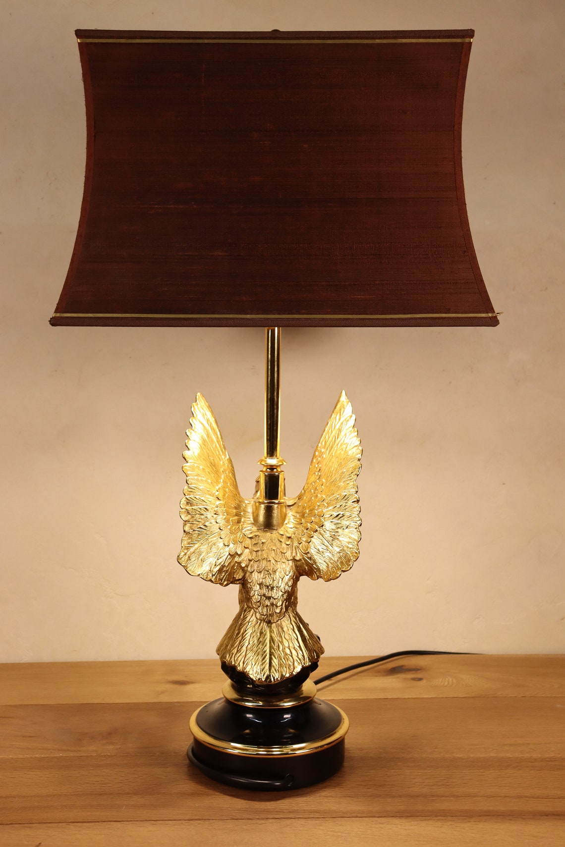 Hollywood Regency Federal Style Eagle Lamp by Dekundt , Belgium 1970's ...