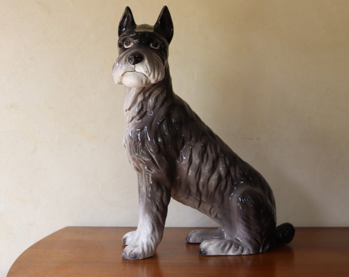 Vintage Large Pocelaine Statue of a Dog - Etsy