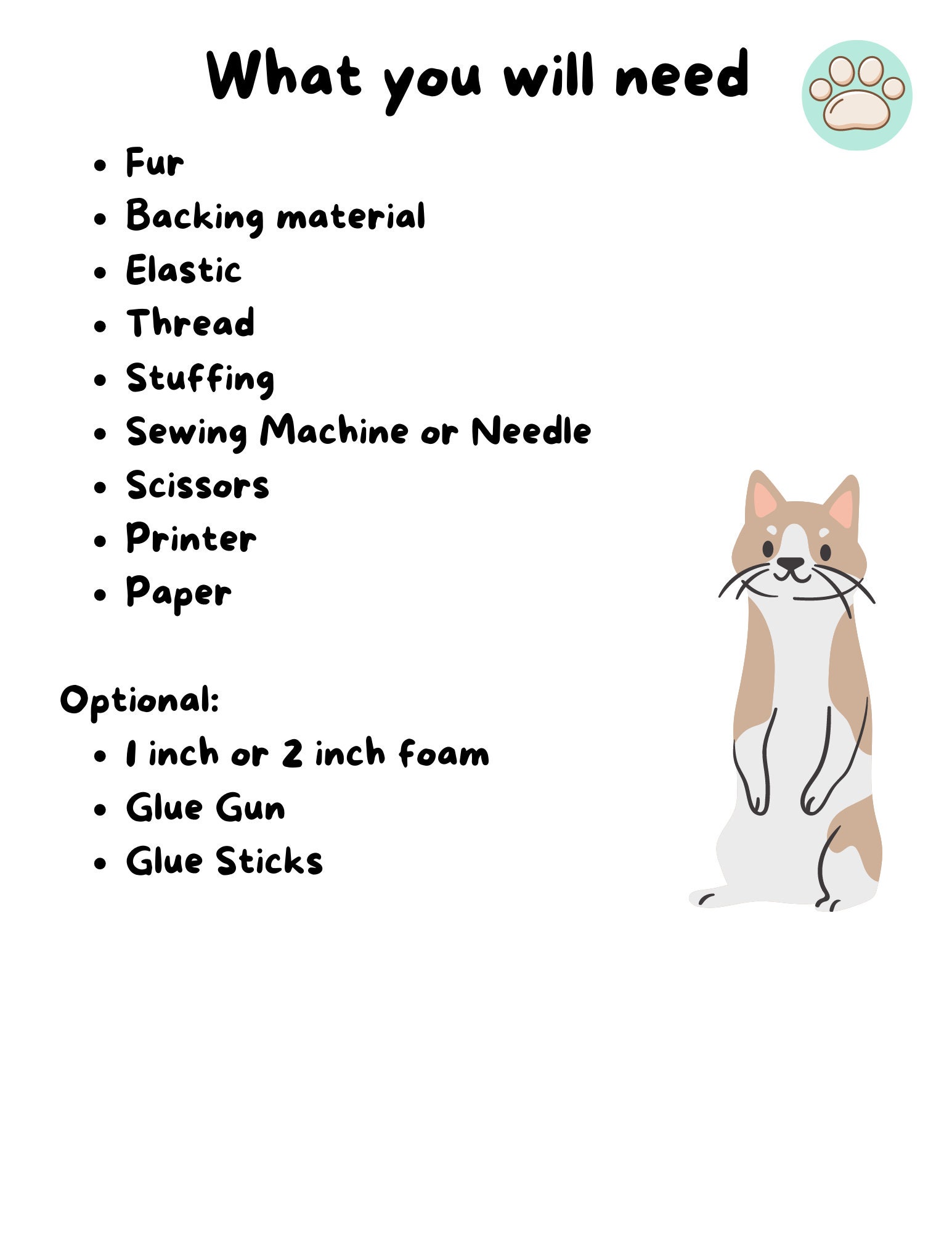 Fursuit Nub Tail PDF Pattern | Etsy