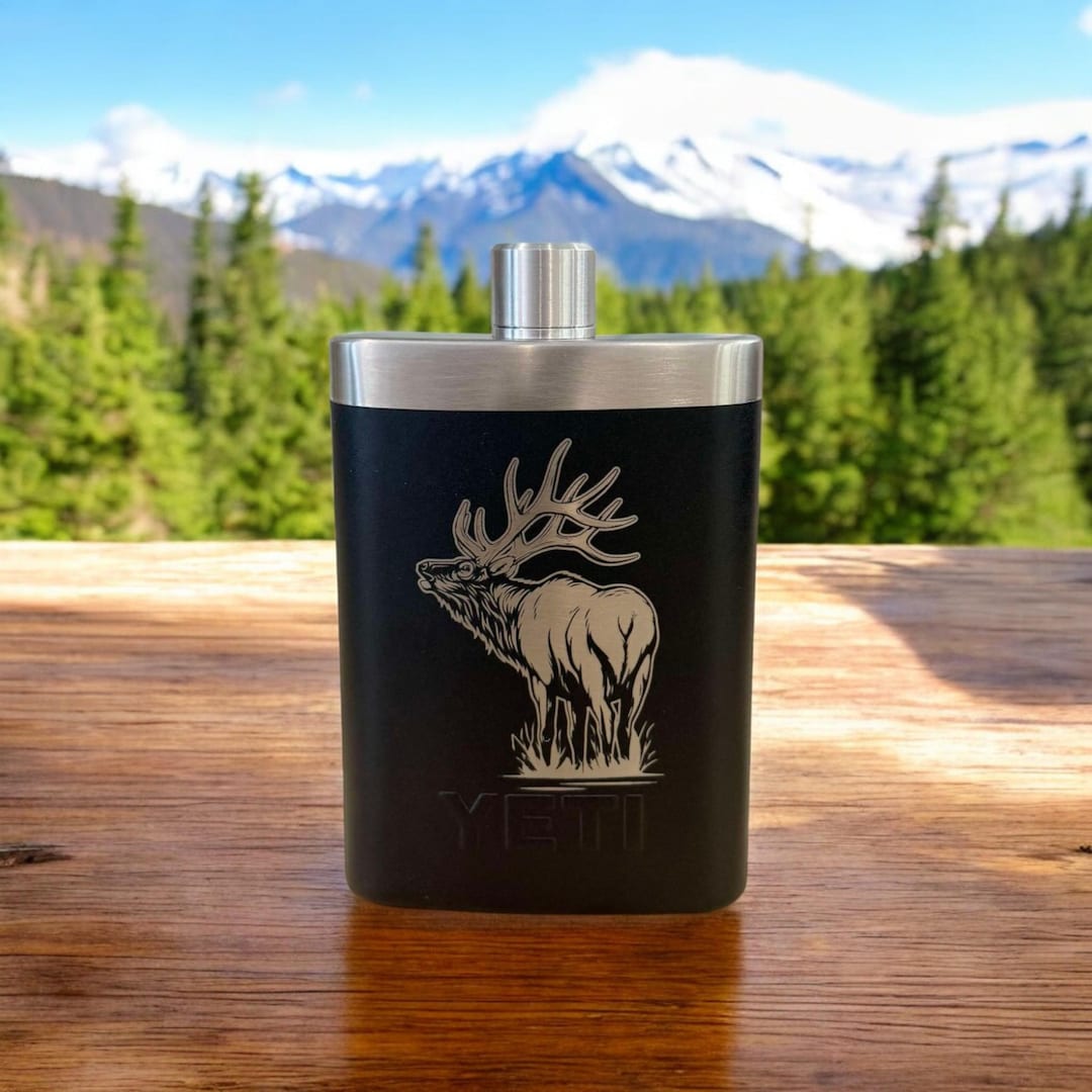 Bull Elk Yeti Flask, Elk Flask - Etsy