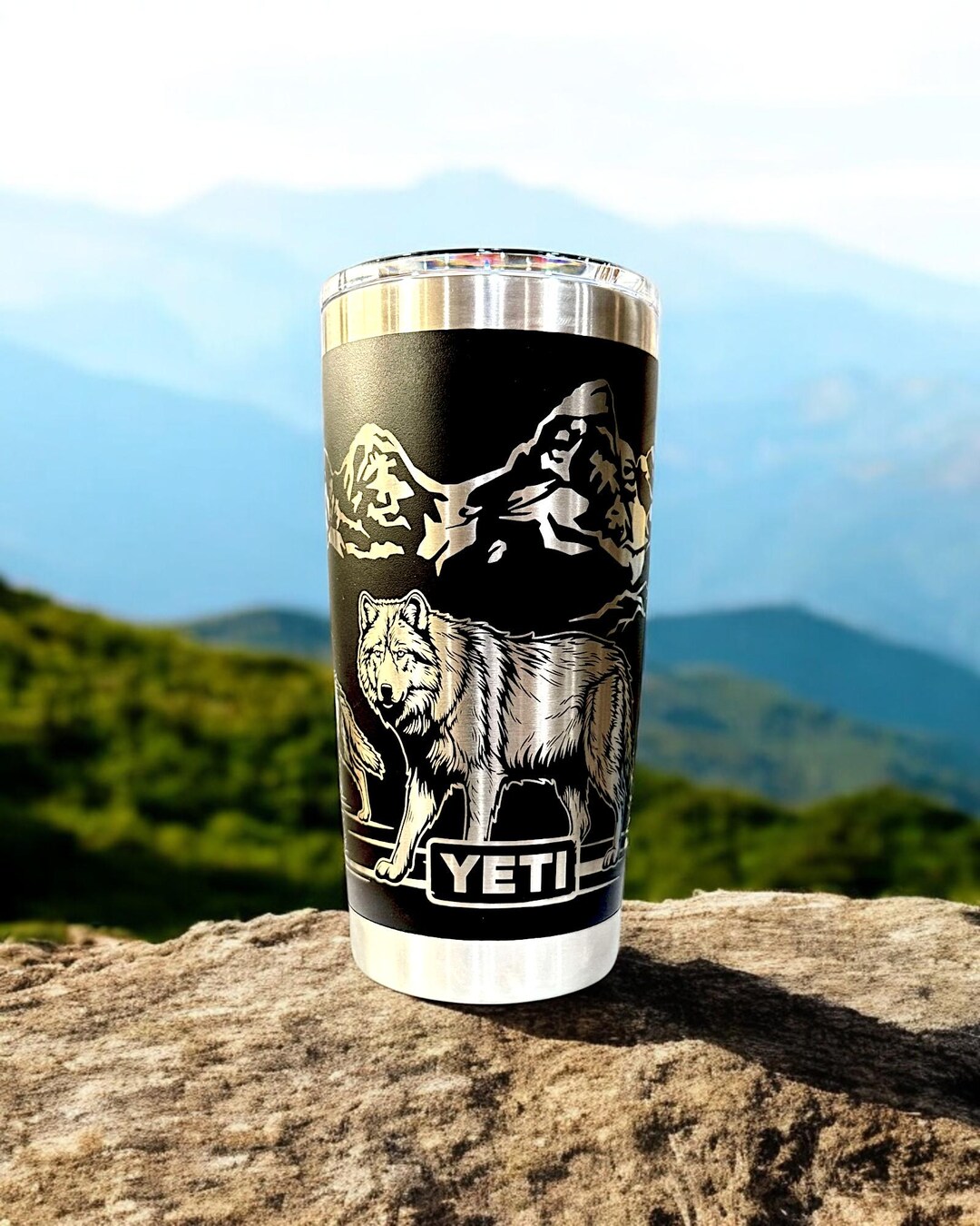Wyoming Wolf Stainless Steel Yeti Rambler - Etsy