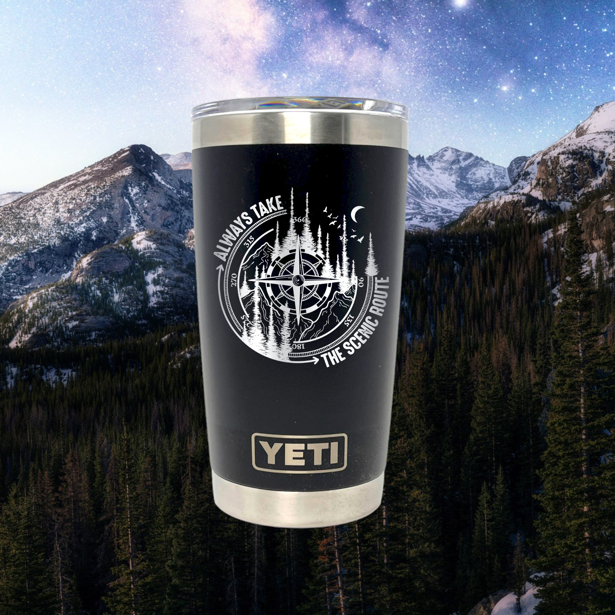 Always Take the Scenic Route Yeti Rambler - Personalized Tumbler - Etsy