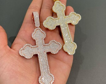 Iced Cross Pendant - Etsy