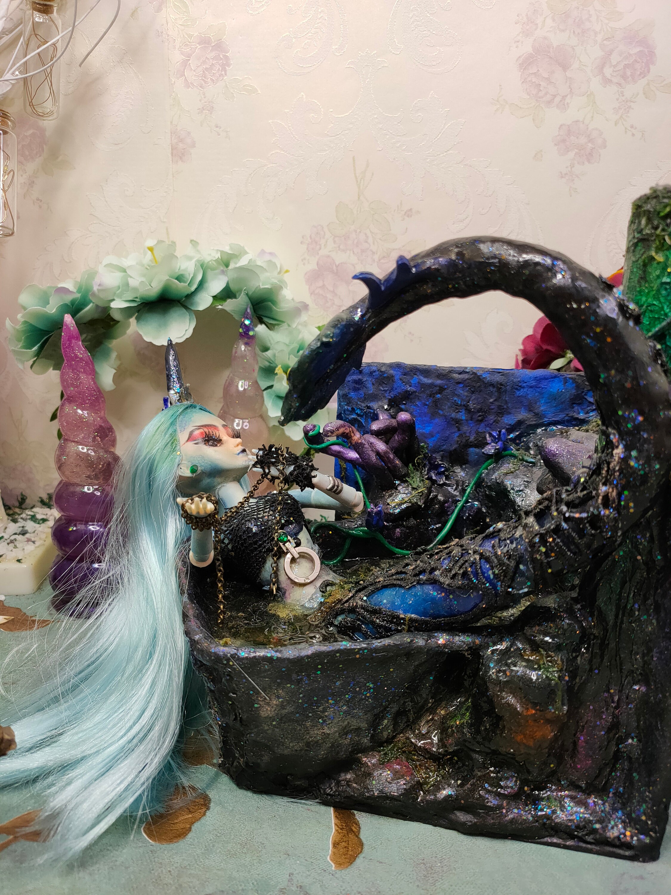 Evil Mermaid Lillith Custom Doll/ooak Semi Diorama Style - Etsy
