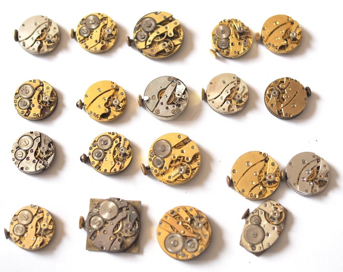 LOT Swiss and German Made Art Deco Watch Movements, 19pcs, Sold as Not ...