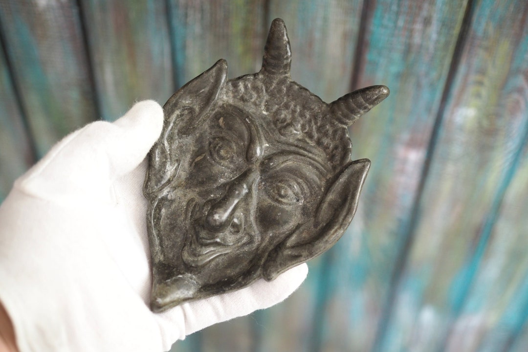 Vintage Satyr/ Devil Ashtray, Metal Face Tray, Mephistopheles - Etsy