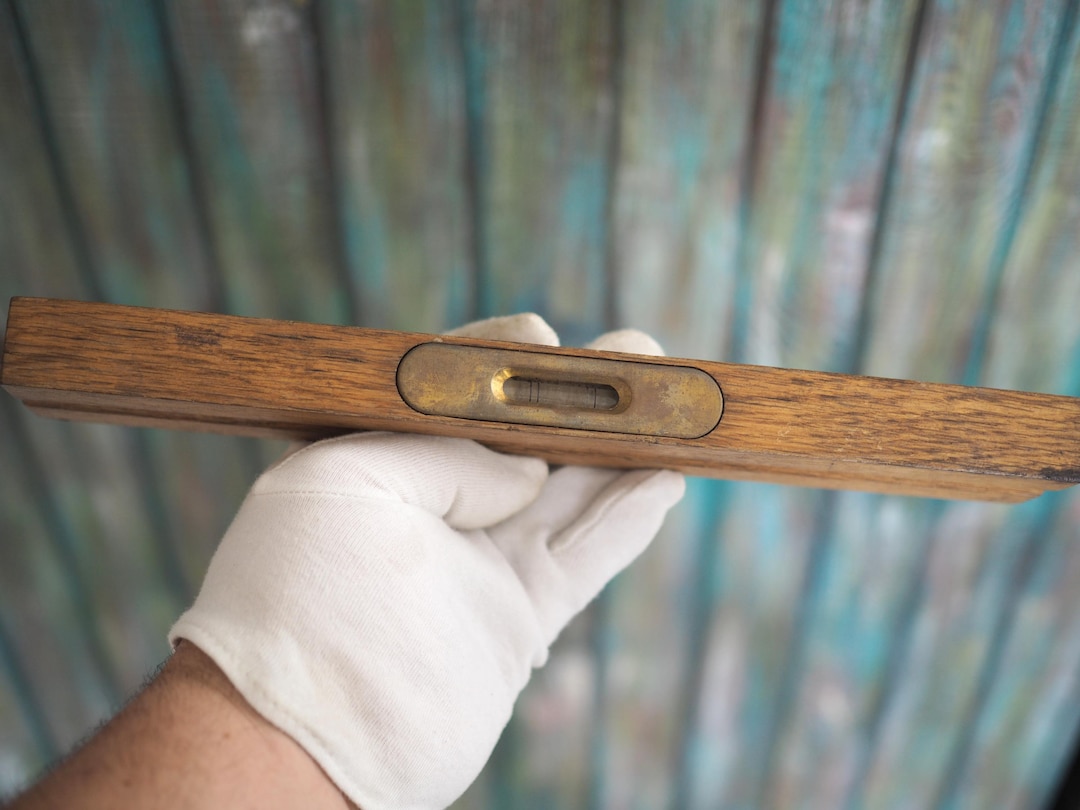 Vintage Oak Wood Spirit Level, Vintage Bubble Level. Vintage Wooden ...