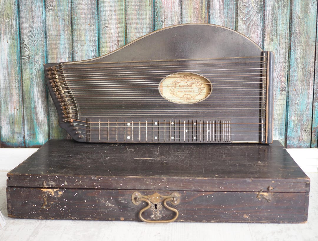 Gustav Keller - Antique German Zither in Wooden Case - Etsy