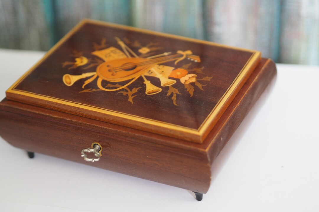 Musical Box -vintage Italian Handmade Inlayed Wooded Musical Jewelry ...