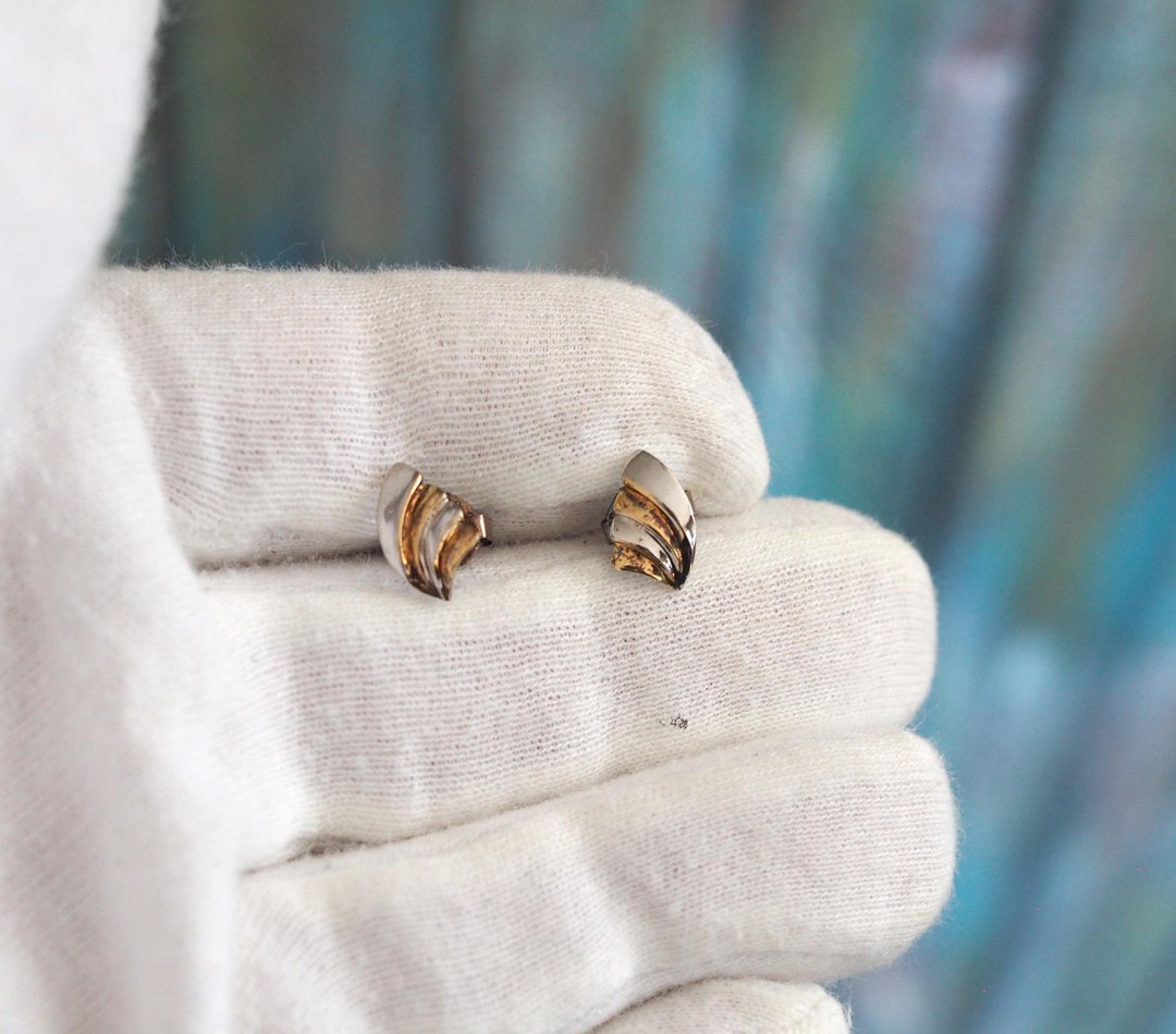 8K .333 Gold Vintage German Handcrafted Stud Earrings - Etsy
