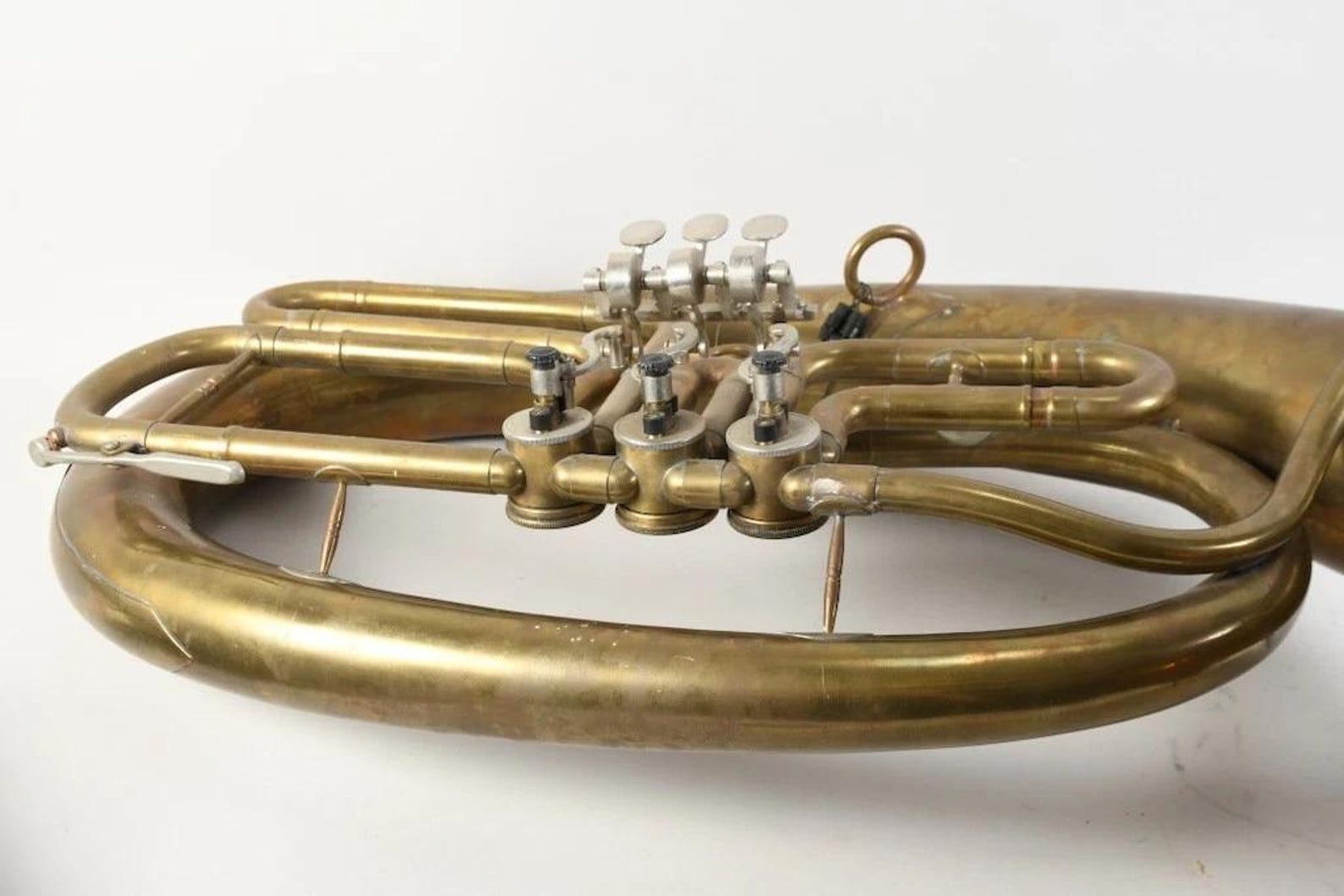 Vintage Brass Rotary Valve Helicon | Antique Military Band Tuba Style ...