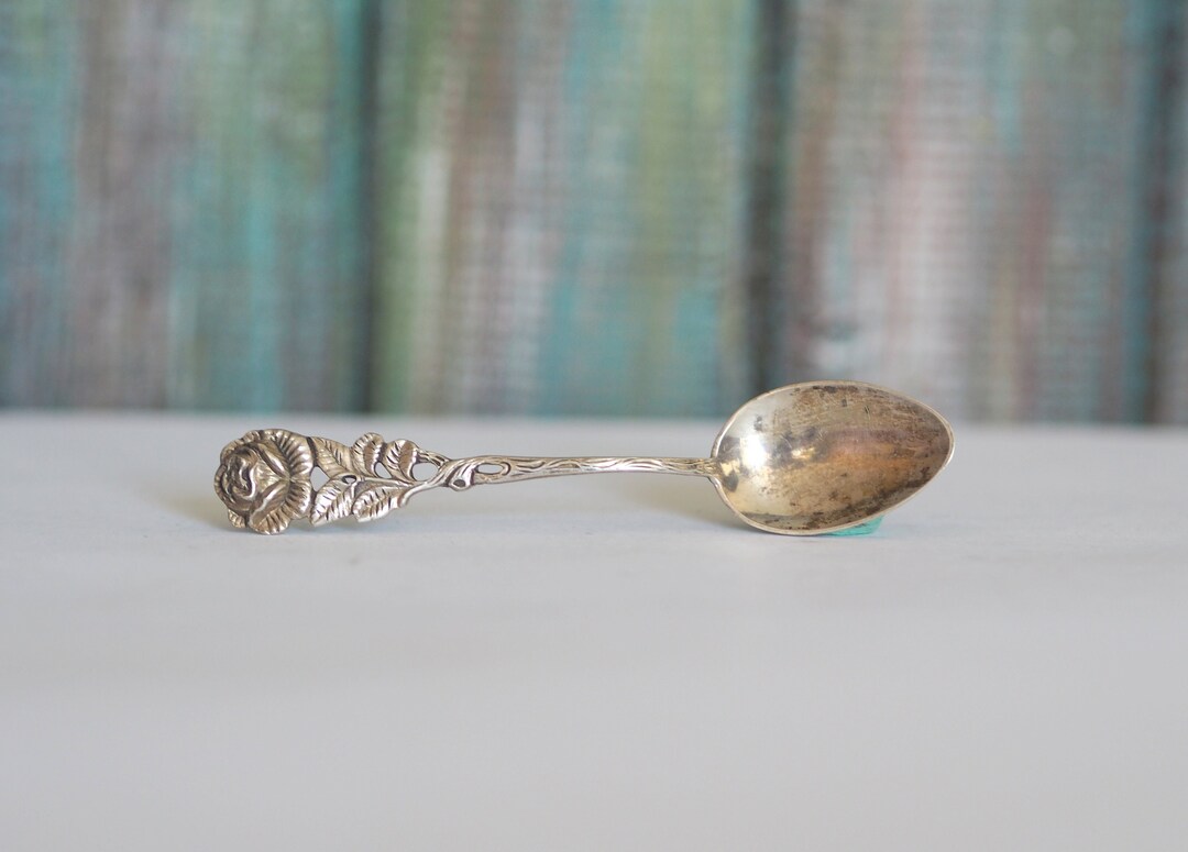Hildesheimer Rose - Antique German .800 Solid Sterling Silver Tee Spoon ...