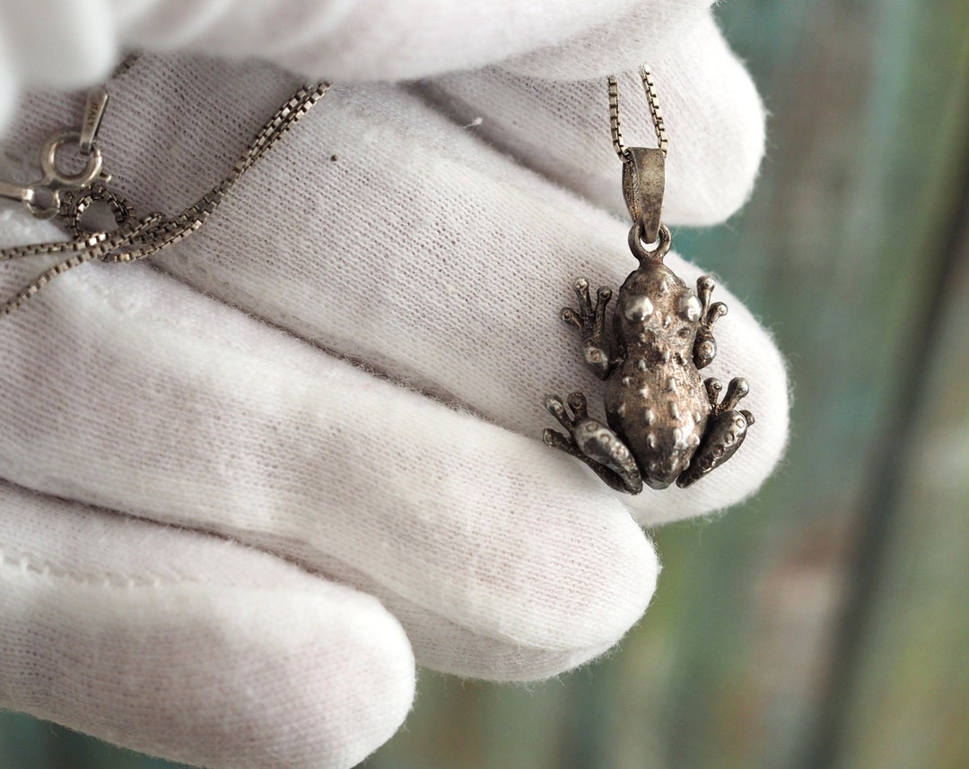 Frog Pedant - 925 Silver Chain and Pendant, Vintage Silver Handcrafted ...