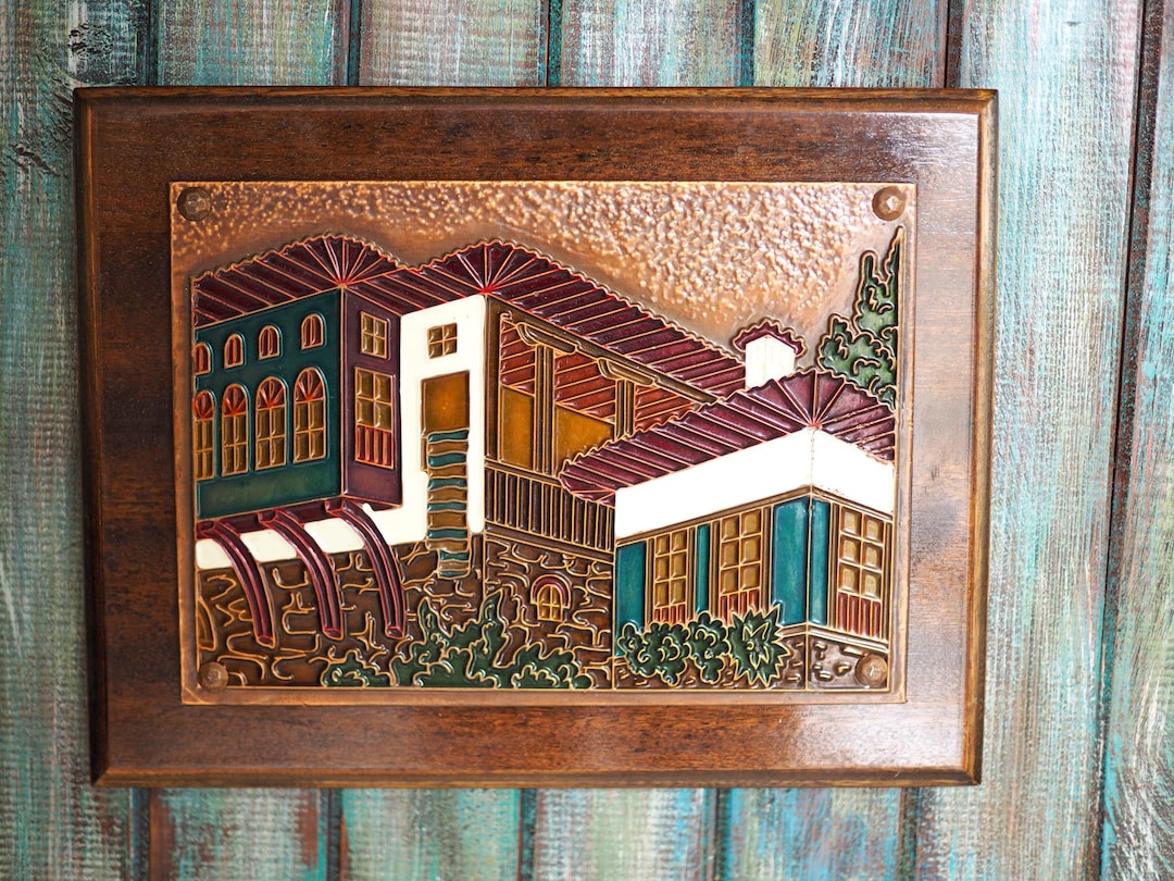 Vintage Greek Handmade Aethra Wall Art Plaque Hanging - Greek Village ...