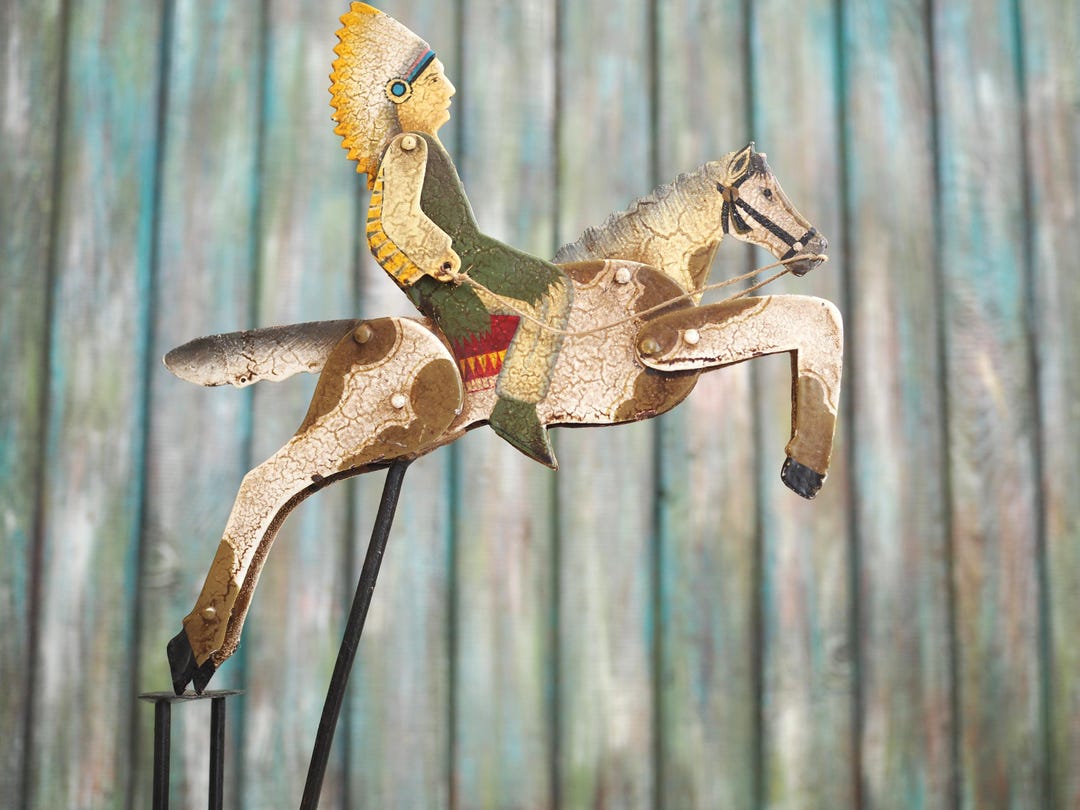 Vintage Art Deco Pendulum Toy – Native Rider on Horse, Moving Parts ...