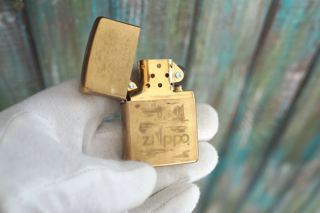 Zippo Solid Brass Vintage Brass Zippo Benzine Lighter - Etsy