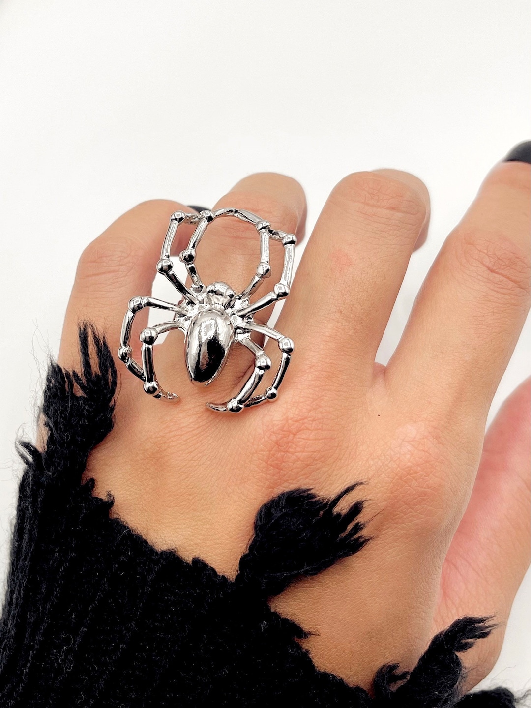 Oversized Spider Ring Silver Spider Jewelry Witch Bachelorette Witch ...