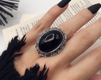 Black Goth Ring - Etsy